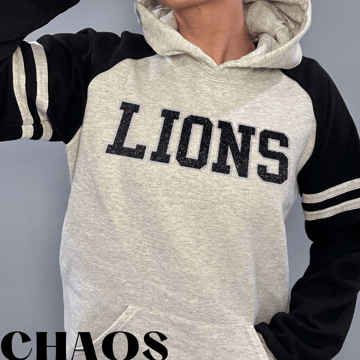 Varsity Lions Raglan Hoodie - SPARKLE OR NON SPARKLE – Chaos Collection